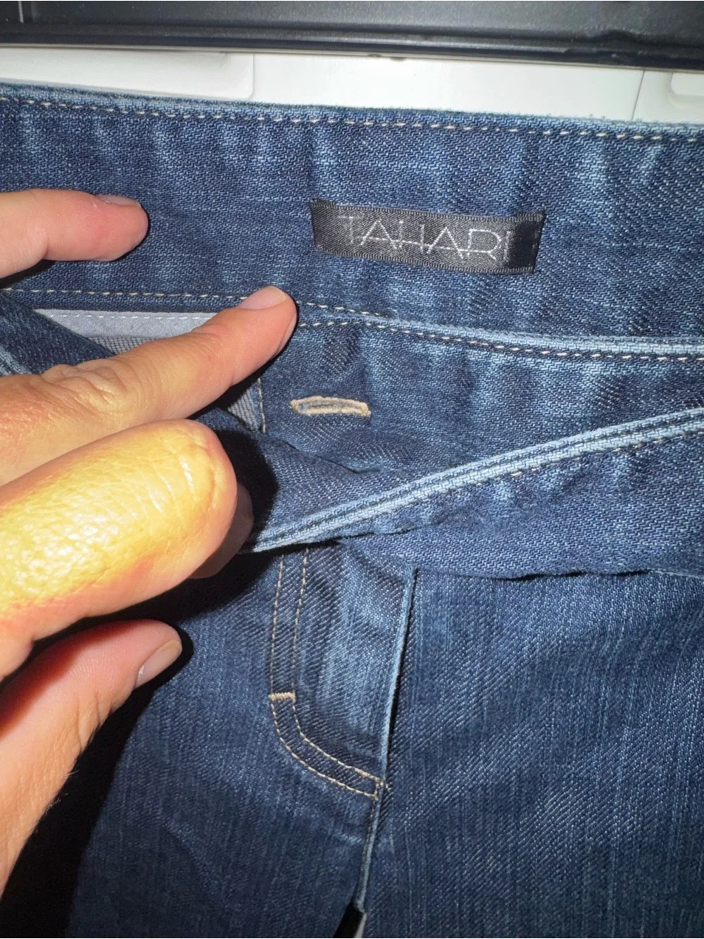 Tahari | Jeans | Tahari Dark Blue Cropped Bootcut Jeans | Poshmark